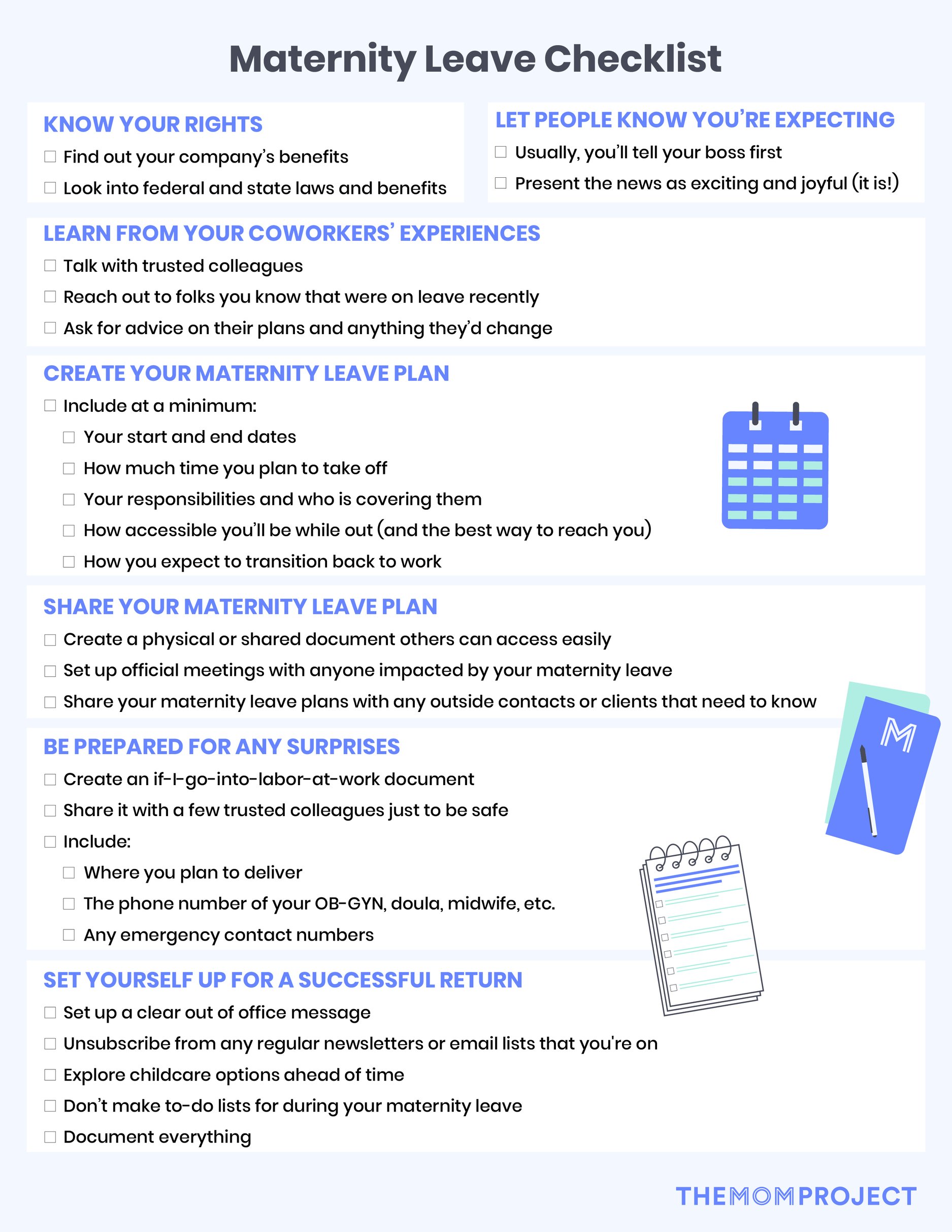 Maternity Leave Checklist