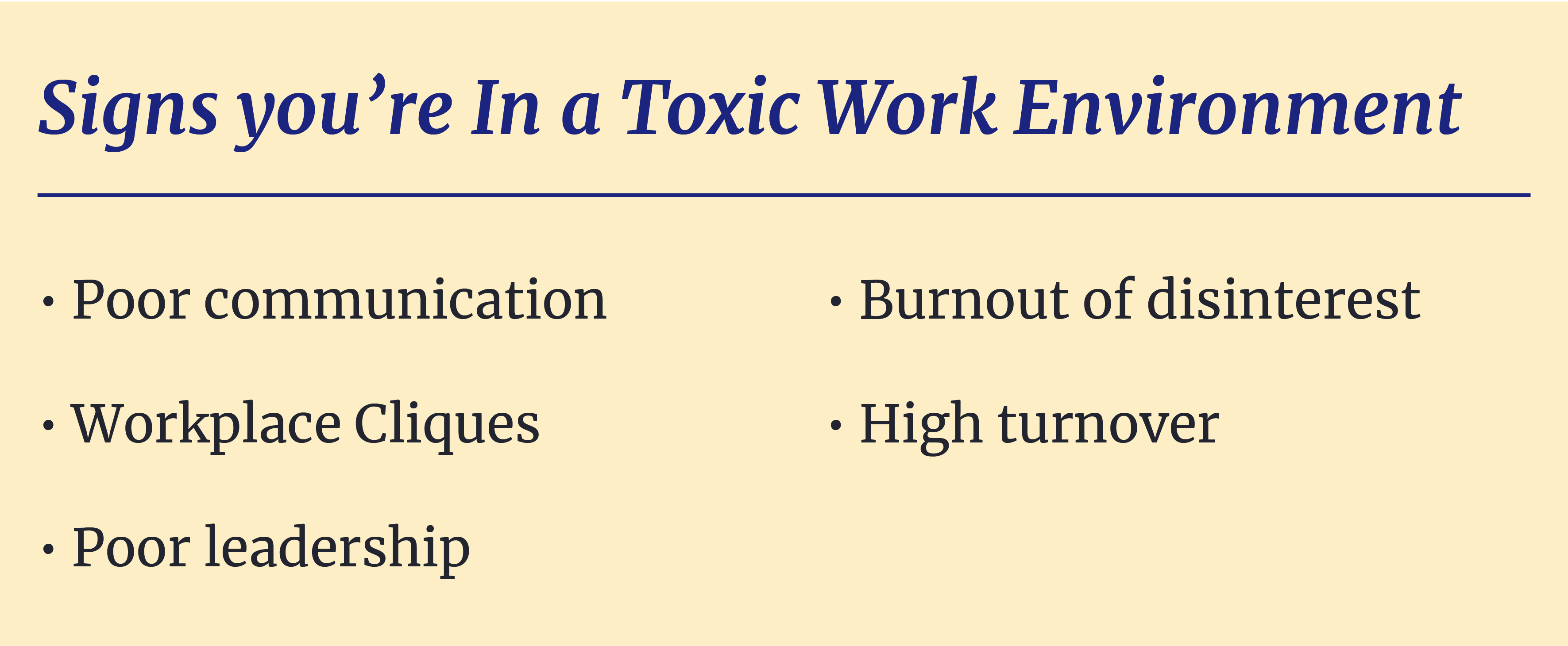 Signs You're In a Toxic Work Environment