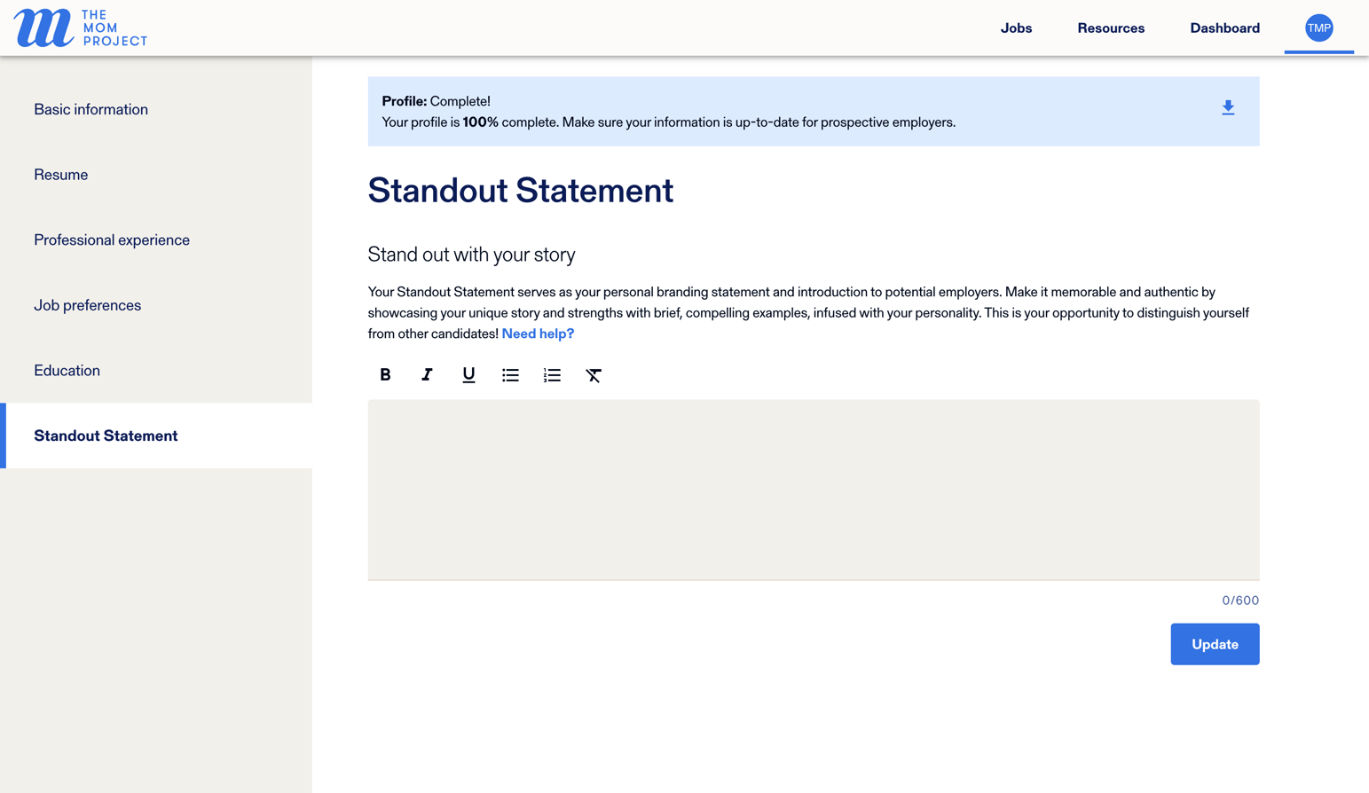 Creating your ‘Standout Statement’